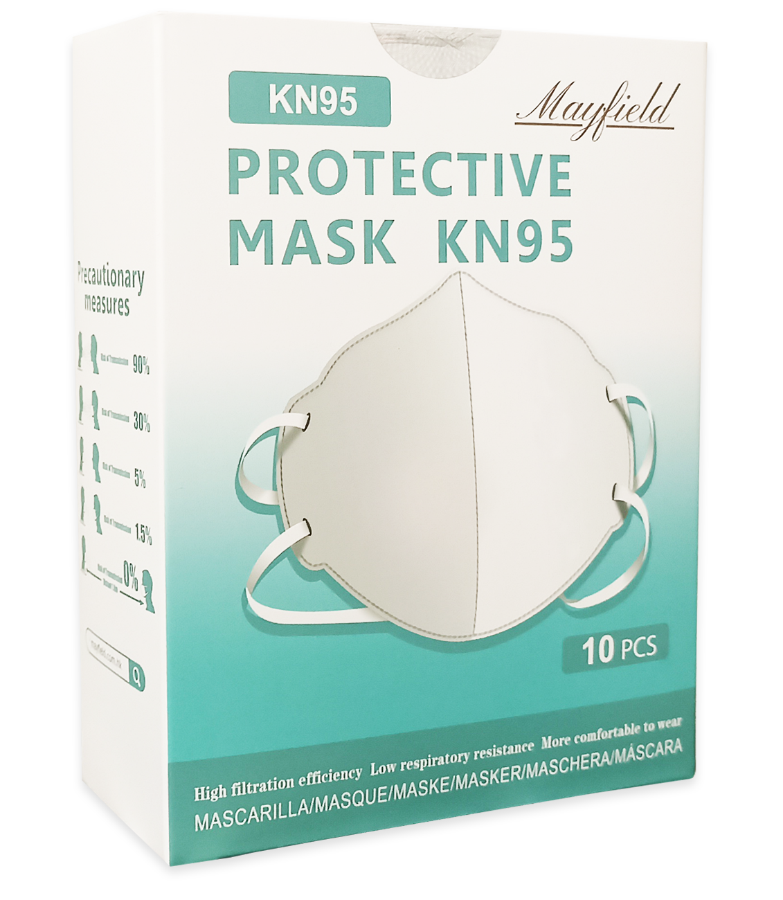 Mascarilla protectora KN95 10 piezas en LALEO