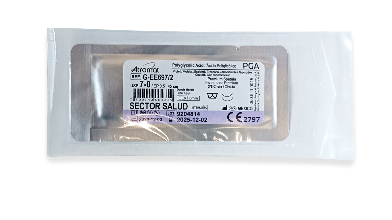Sutura Quirúrgica Ácido Poliglicolico Calibre 7-0 G-EE697/2 en LALEO