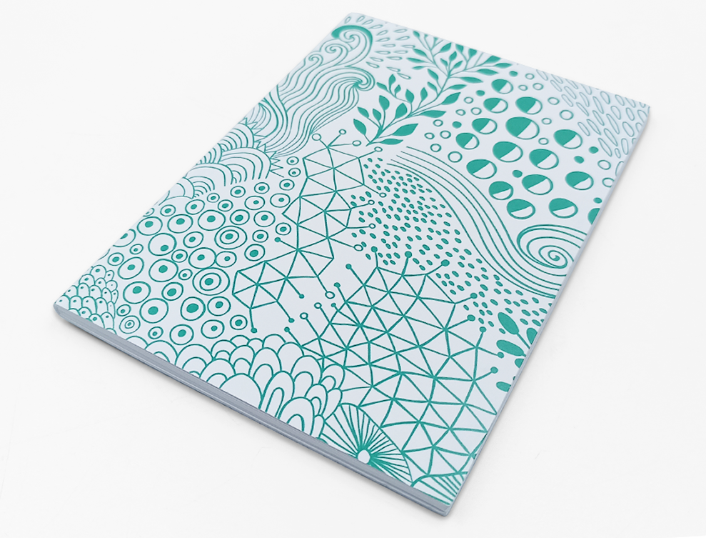 Mini Cuaderno de Notas Patron Azul 80 pp en LALEO