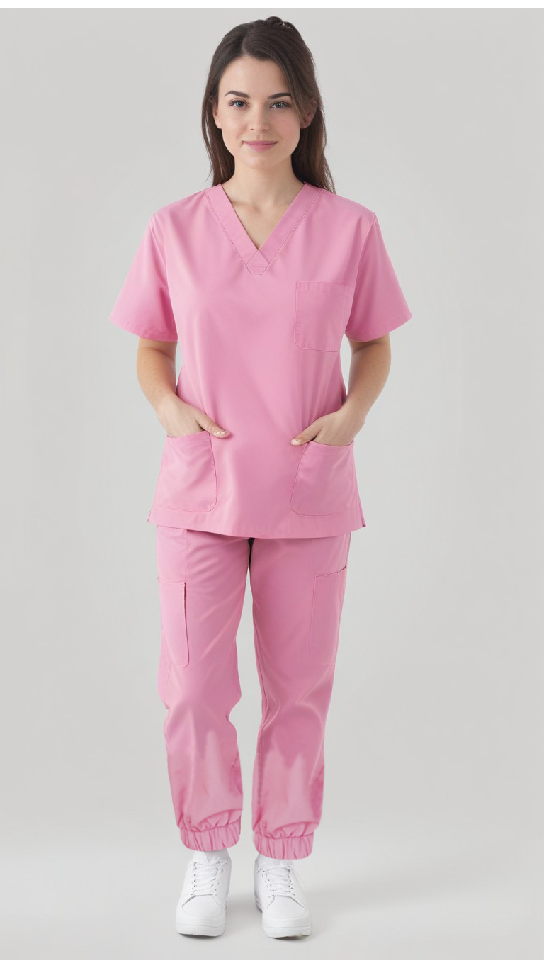 Uniforme Quirúrgico Repelente para Dama con Gorro LALEO Polly Rosa ...