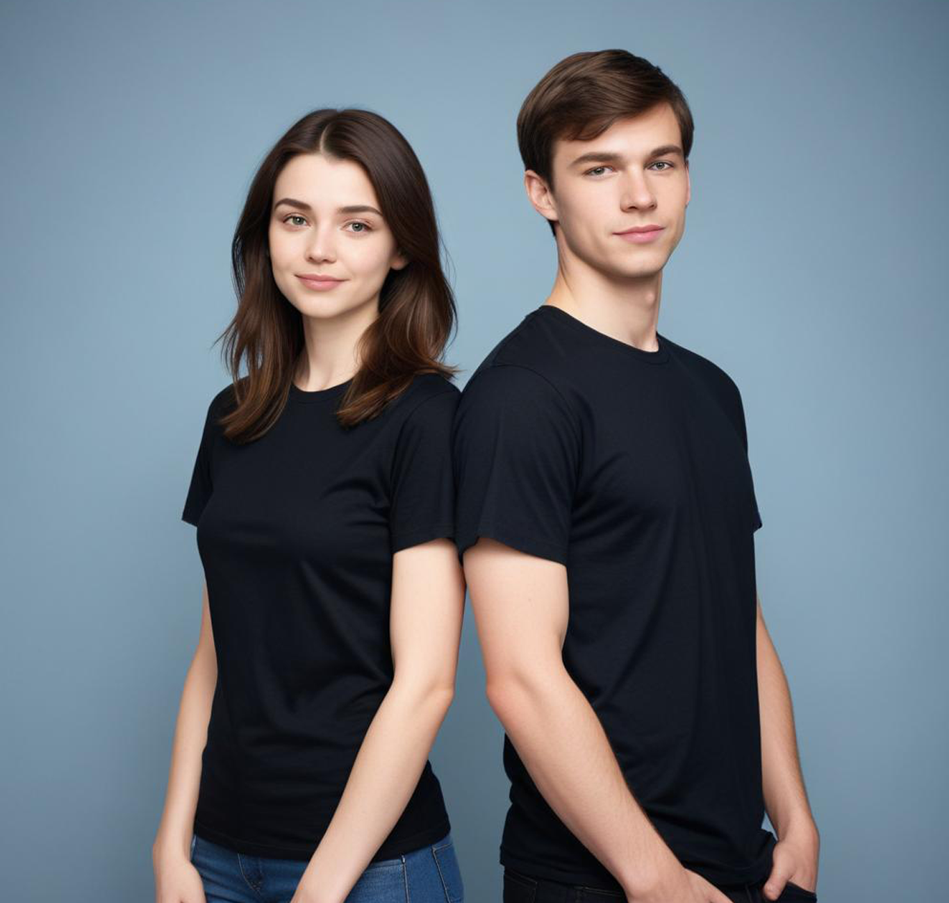 Playera Negra Unisex Cuello Redondo Manga Corta en LALEO