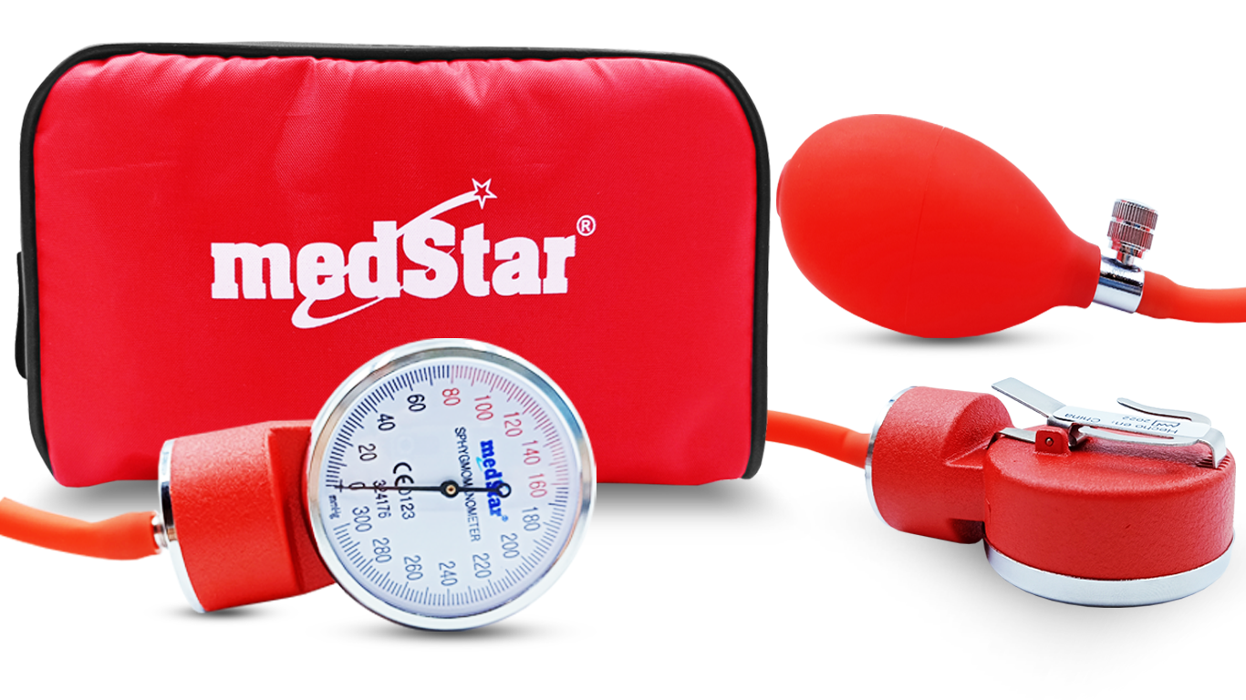 Esfigmomanometro aneroide Medstar kit con estetoscopio de doble campana ...