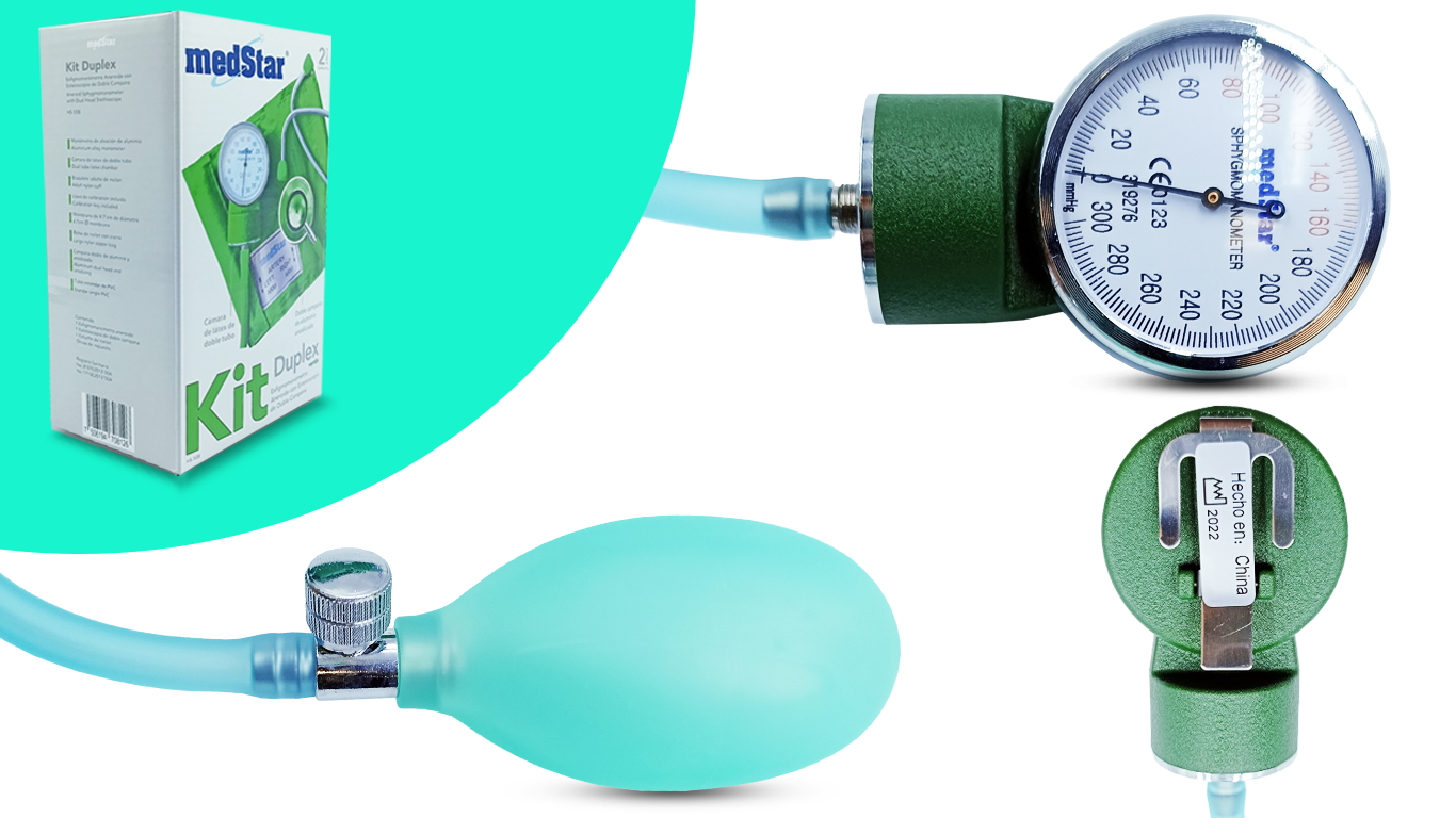 Esfigmomanometro aneroide Medstar kit con estetoscopio de doble campana ...