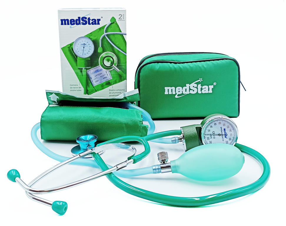 Esfigmomanometro aneroide Medstar kit con estetoscopio de doble campana ...