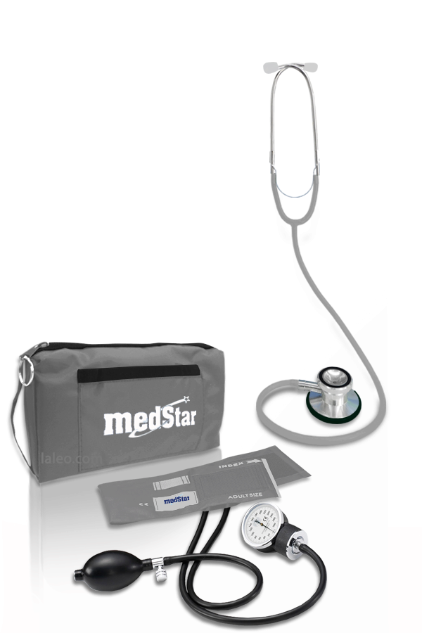 Kit baumanómetro con estetoscopio de doble campana. HS50B en LALEO