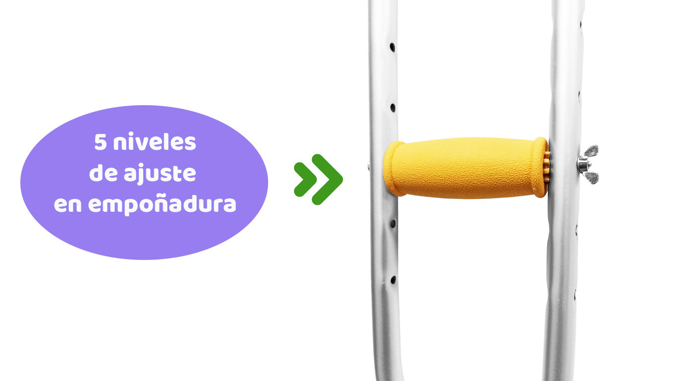 Muleta ajustable de aluminio chica en LALEO