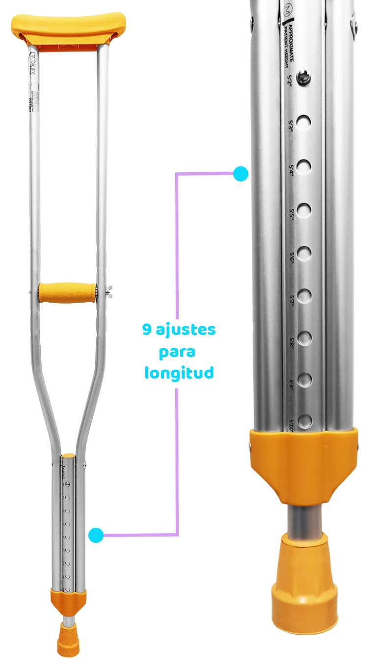 Muleta ajustable de aluminio chica en LALEO