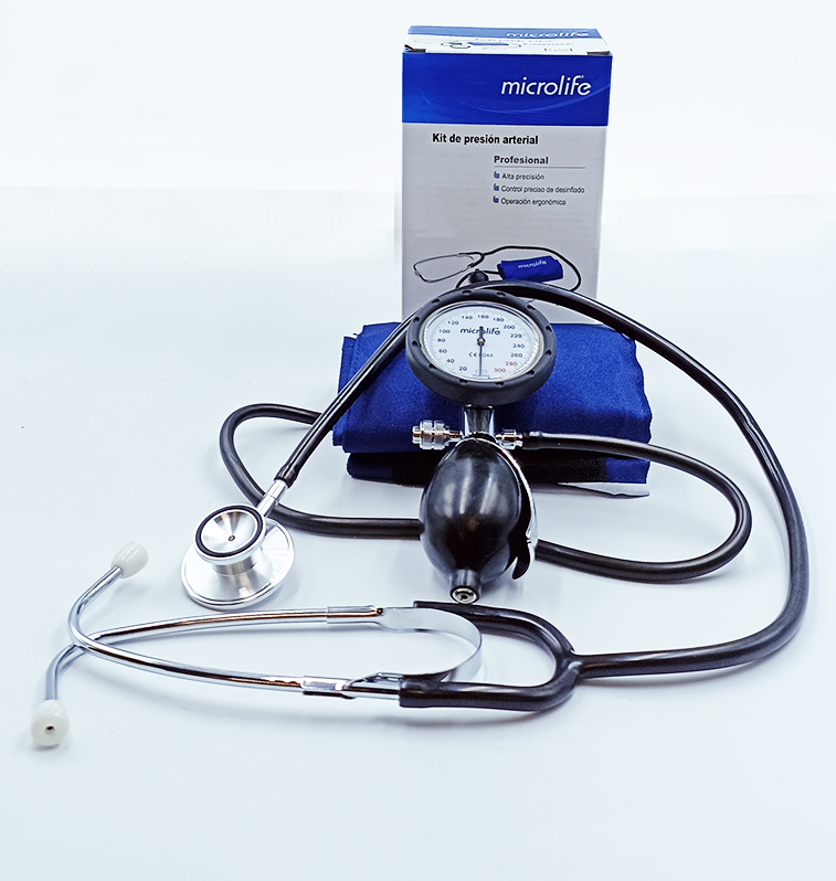 Kit Baumanometro Aneroide Con Manometro Pera Integrada BP AG1-40 en LALEO