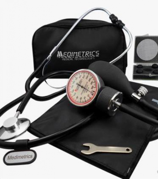 Kit baumanometro con estetoscopio simple Medimetrics 5881 en LALEO